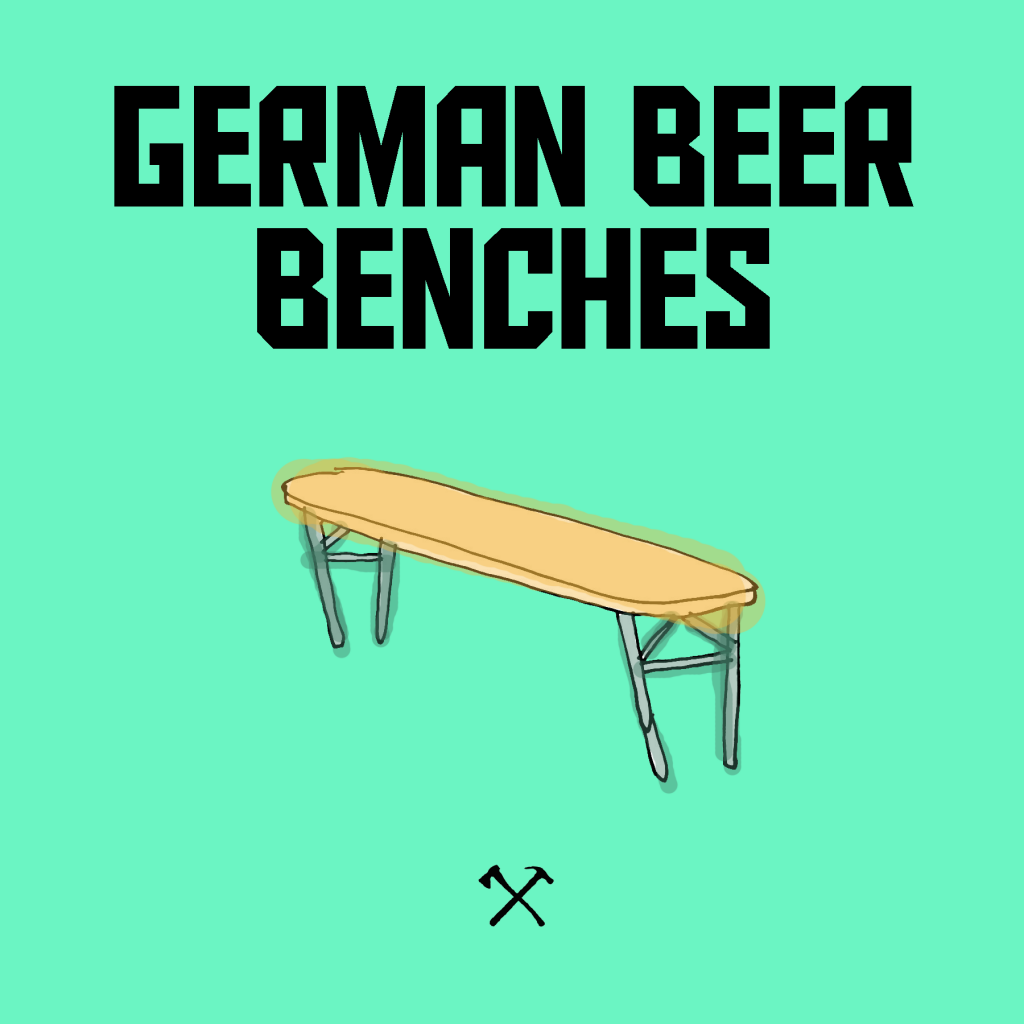 German Beer Benches - Rustic Hire