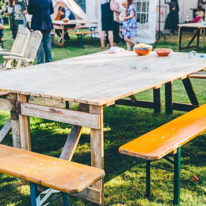 German Beer Benches - Rustic Hire
