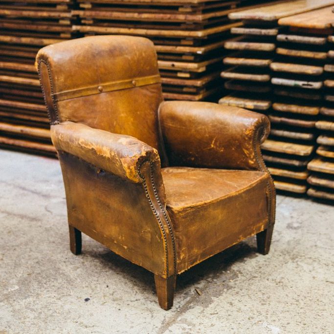 Vintage Leather Armchairs - Rustic Hire