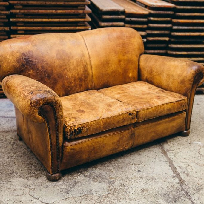 Vintage Leather Sofa - Rustic Hire