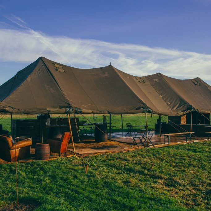 US Military Marquee - Rustic Hire