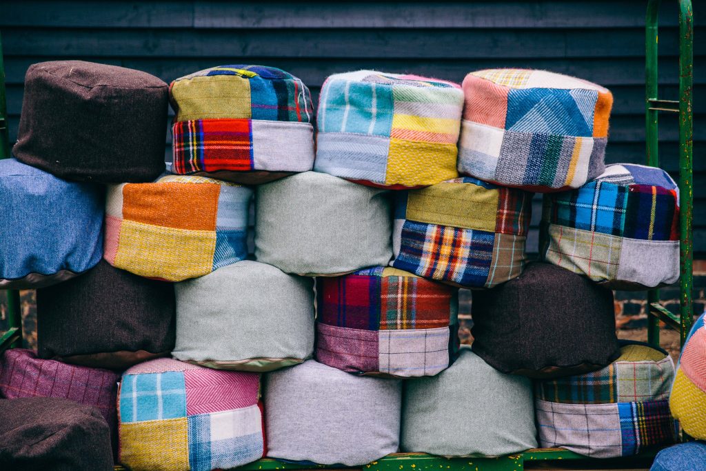 Rustic Hire - Tweed Pouffe