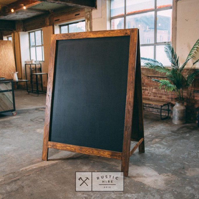 Giant A-Frame Blackboard - Rustic Hire