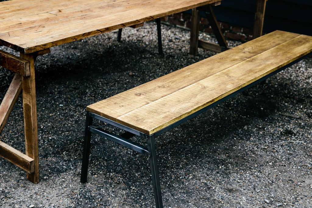 Rustic Hire - Steel Stacking Benches