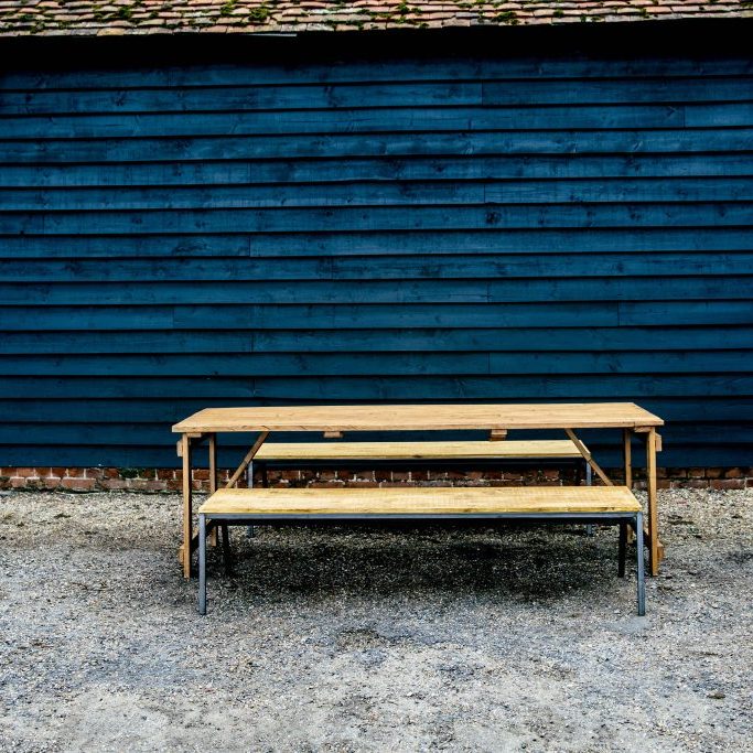 Steel Stacking Benches - Rustic Hire