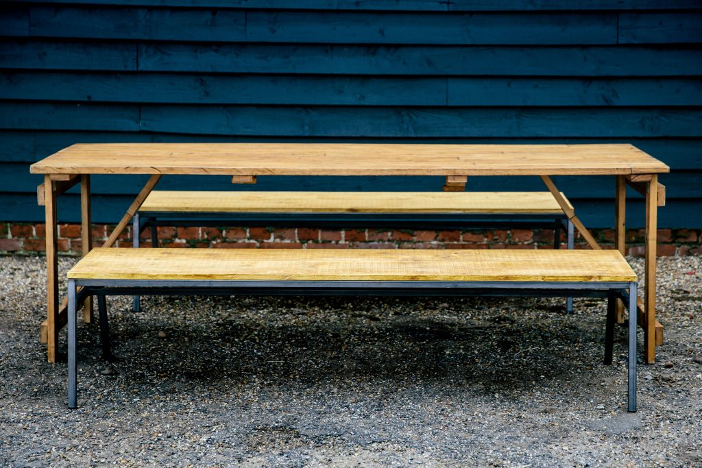 Rustic Hire - Steel Stacking Benches
