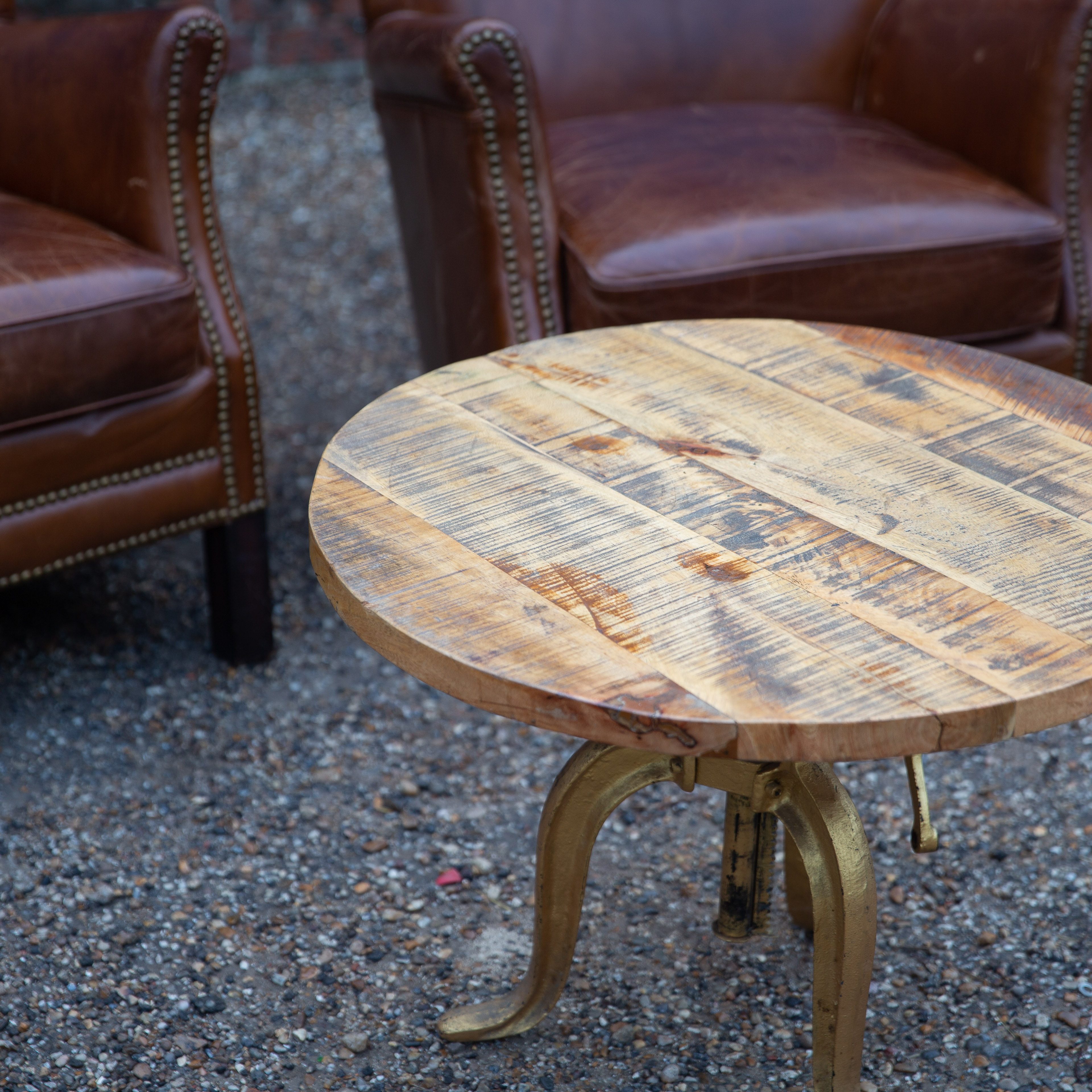 Rustic Hire - Gold Legged Coffee Table
