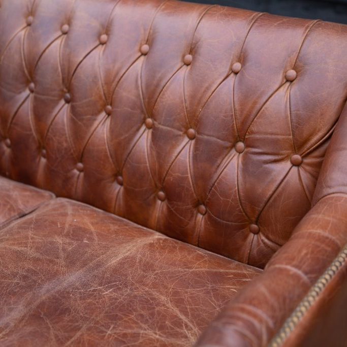 Empire Leather Sofa - Rustic Hire