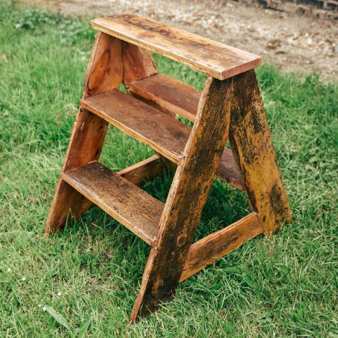 Antique Pine Display Steps - Rustic Hire