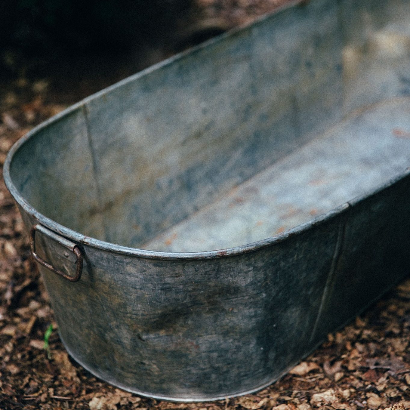 Rustic Hire - Long Flat Tin Bath
